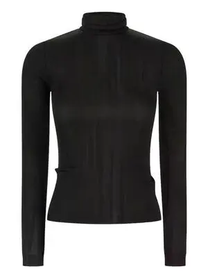 AGOLDE Caryle Ribbed-knit Roll-neck Top - Black