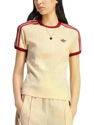 Adidas Stripe-detail T-shirt - Yellow
