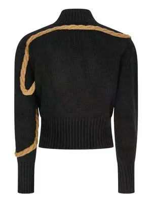 Chloé Logo-embroidered Cable-knit Sweater - Black