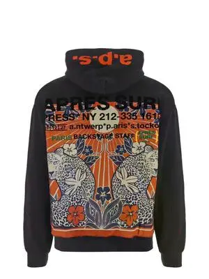 APRES SURF Logo-print Graphic-back Hoodie - Black