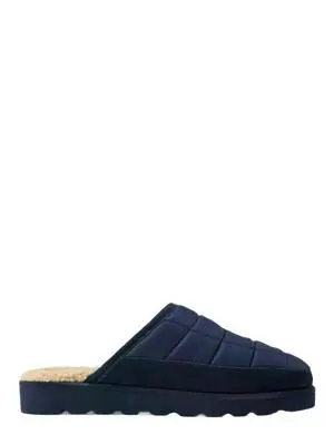 Polo Ralph Lauren Reade Quilted Suede-trim Slippers - Blue