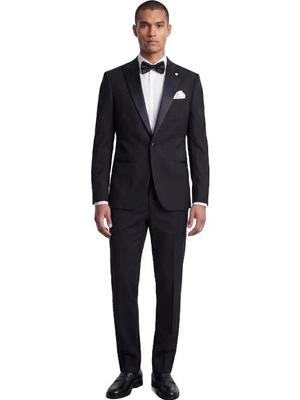 TWISTED TAILOR Kingdon Slim Fit Tuxedo Jacket - Black