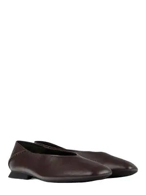Camper Casi Myra Leather Flat - Medium Brown