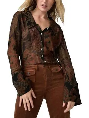Paige Rosalinda Paisley Button-up Shirt - Black Multi