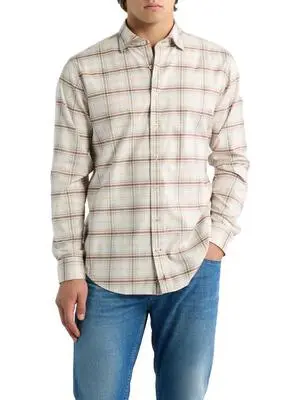 Johnnie-o Palisades Plaid Stretch Cotton Shirt Cork