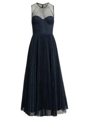 HUTCH Donya Pleated Gown - Navy