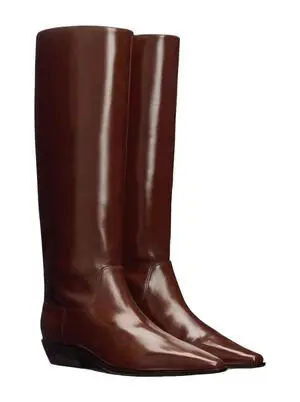 REFORMATION Dominique Knee High Boot - Syrup Leather