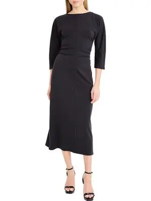 Maggy London High Neck Midi Dress - Black