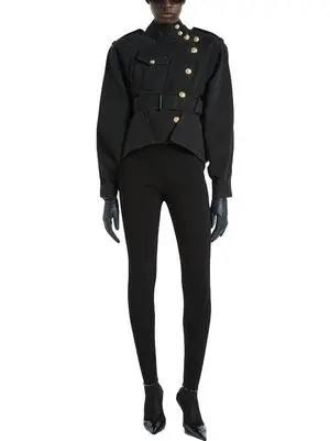 Balmain Denim Peplum Jacket - Black