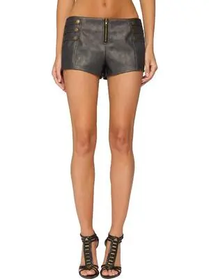 EDIKTED Harle Napoleon Faux Leather Shorts