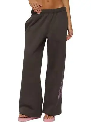 EDIKTED Always Sequin Sweatpants - Dark-gray