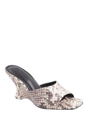 Andre Assous Breana Square Toe Wedge Mule - Python Leather