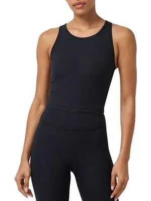 Travis Mathew Pulse Performance Rib Crop Tank - Black