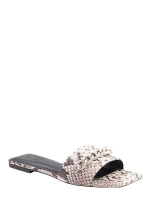 Andre Assous Alia Chain Slide Sandal - Python Leather