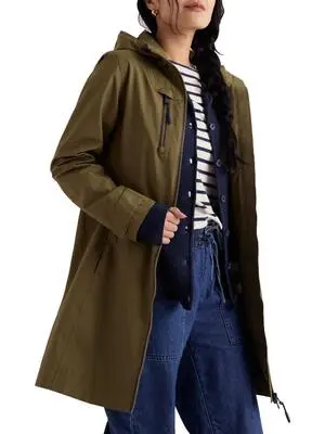 SEASALT CORNWALL Coverack Waterproof Organic Cotton Raincoat With Removable Hood
