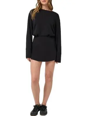 Travis Mathew Skyloft Soft Long Sleeve Minidress - Black