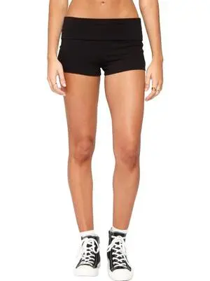 EDIKTED Marleaux Foldover Shorts - Black