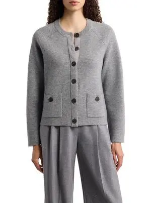 Fleurette Wool & Cashmere Cardigan - Grey