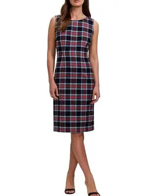 Foxcroft Pryce Plaid Sleeveless Dress - Red/multi