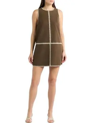 A.REN Haleigh Faux Leather Shift Minidress - Brown