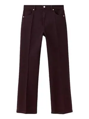 Mango Sienna Crop Flare Jeans - Wine