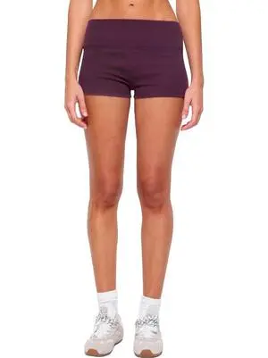 EDIKTED Anlie Micro Shorts - Plum