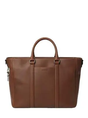 Shinola Runwell Leather Zip Briefcase - Medium Brown