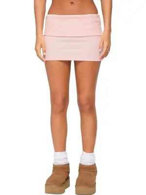 EDIKTED Cello Foldover Miniskirt - Light-pink