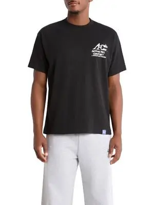 A.R.C. ACTIVE RECREATION COMFORT Mind Flow Cotton Graphic T-shirt - Washed Black