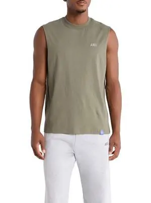 A.R.C. ACTIVE RECREATION COMFORT Standard Logo Cotton Muscle Tank - Green