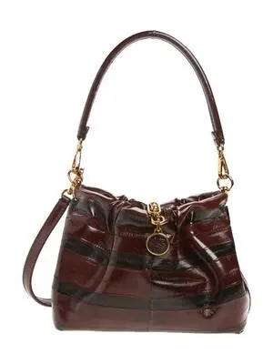 Etro Small Vela Blossom Striped Leather Shoulder Bag - Bordeaux