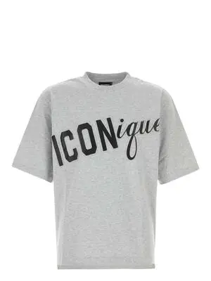 Dsquared2 Melange Grey Cotton Oversize T-shirt - Gray