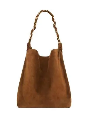 Saint Laurent Caramel Cognac Amalia Suede Handbag - Brown