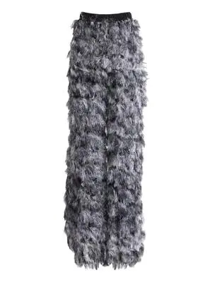 JULIA ALLERT Textured High-waist Pants – Charcoal Gray - Grey