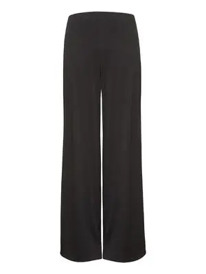 AUDREY VALLENS Palazzo Rib Pants - Black