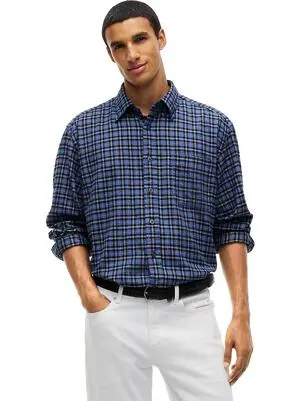 Tommy Hilfiger Relaxed Fit Tartan Flannel Shirt - Ancient Blue