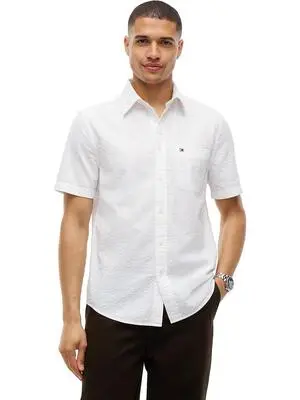 Tommy Hilfiger Regular Fit Seersucker Shirt - White