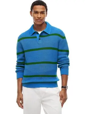 Tommy Hilfiger Waffle-knit Sweater Polo - Blue Spell