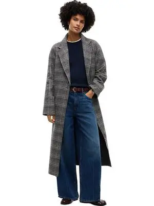 Tommy Hilfiger Glen Plaid Wool-blend Coat - Black