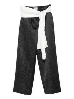 FORTE_FORTE Satin-finish Wide-leg Trousers - Black