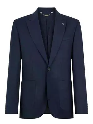 BILLIONAIRE Logo-embroidered Peak-lapel Blazer - Blue