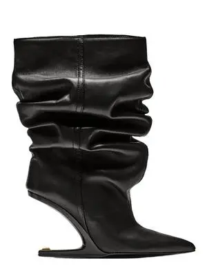 Balmain No Wedge Smooth Leather Ankle Boots - Black
