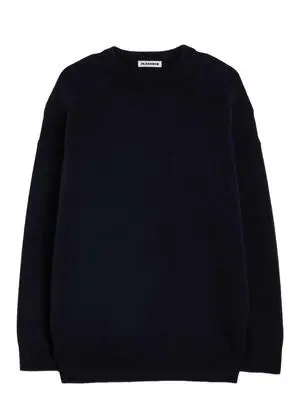 JIL SANDER Wool-blend Crew-neck Sweater - Blue