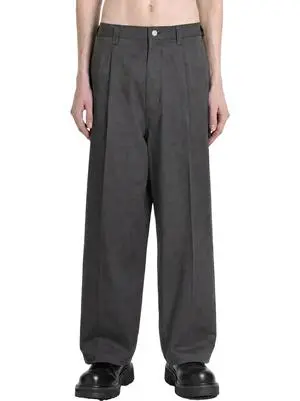 Comme Des Garçons Pleated Straight-leg Trousers - Grey