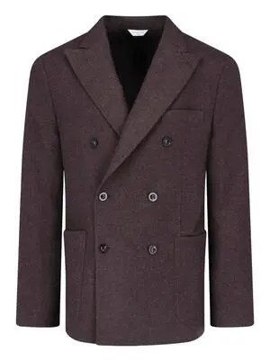 Boglioli Double-breasted Wool And Cashmere Blazer - Brown