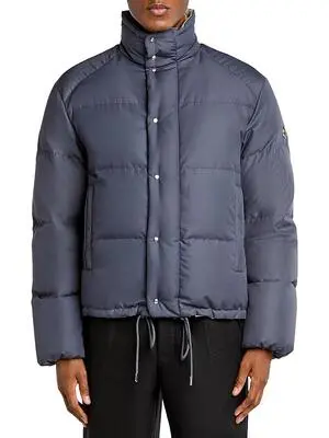 Moncler Verone Stand Collar Quilted Down Puffer Jacket - Medium Grey