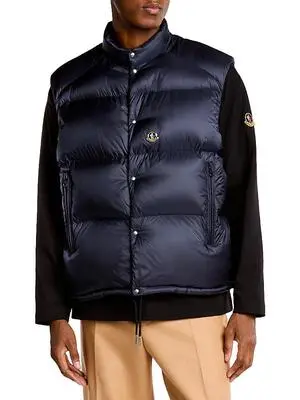 Moncler Tibb Reversible Down Puffer Vest - Blue