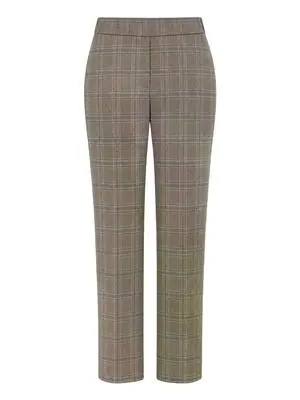 Peserico Check-pattern Tailored Trousers - Brown