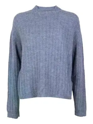 VICARIO CINQUE Ribbed-knit Mock-neck Sweater - Blue