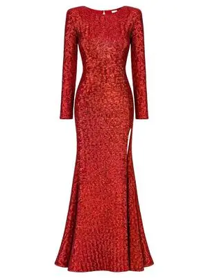 REDEMPTION Sequin-embellished Open-back Maxi Dress